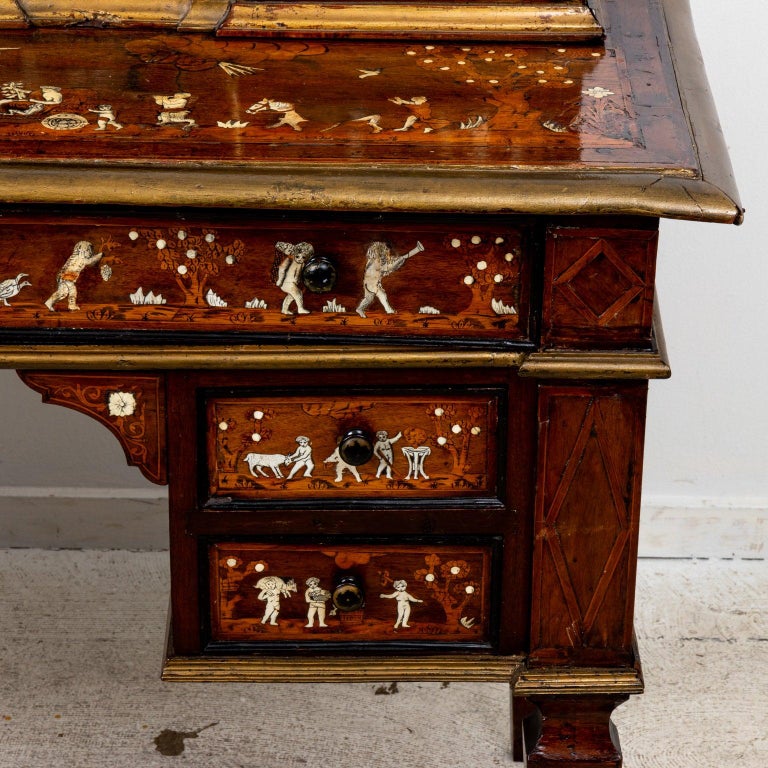 Italian Bone Inlay Desk For Sale at 1stDibs