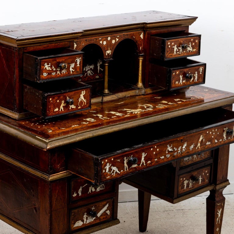 Italian Bone Inlay Desk For Sale at 1stDibs