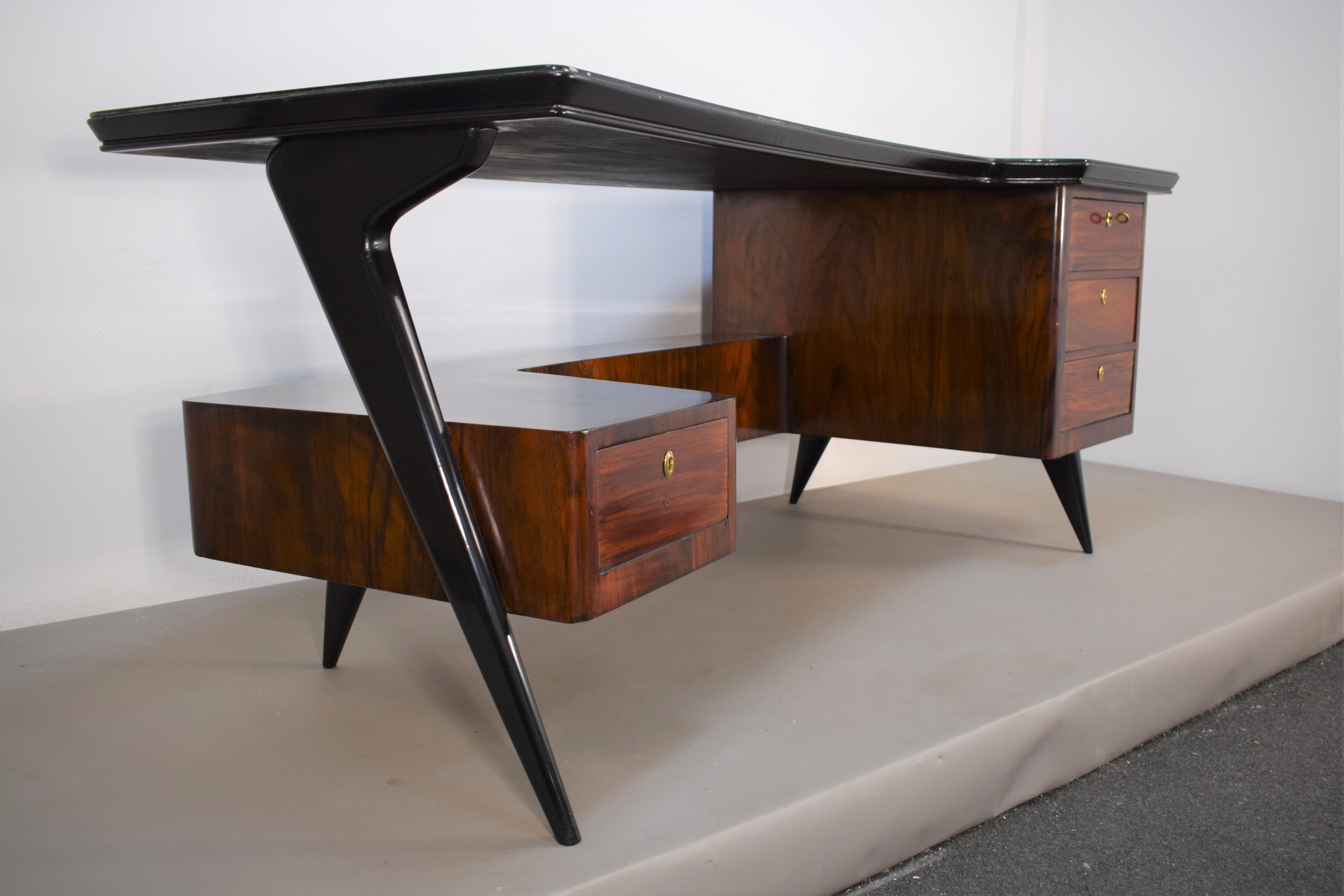 Italian Boomerang Desk, 1950s For Sale at 1stDibs