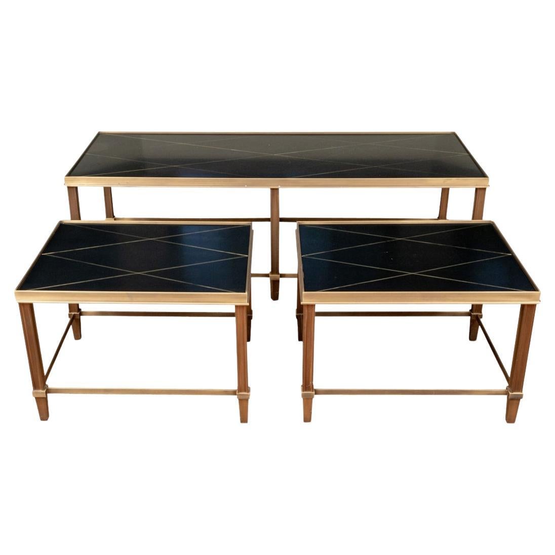 Large Contemporary Brass and Glass Cocktail Table For Sale at 1stDibs