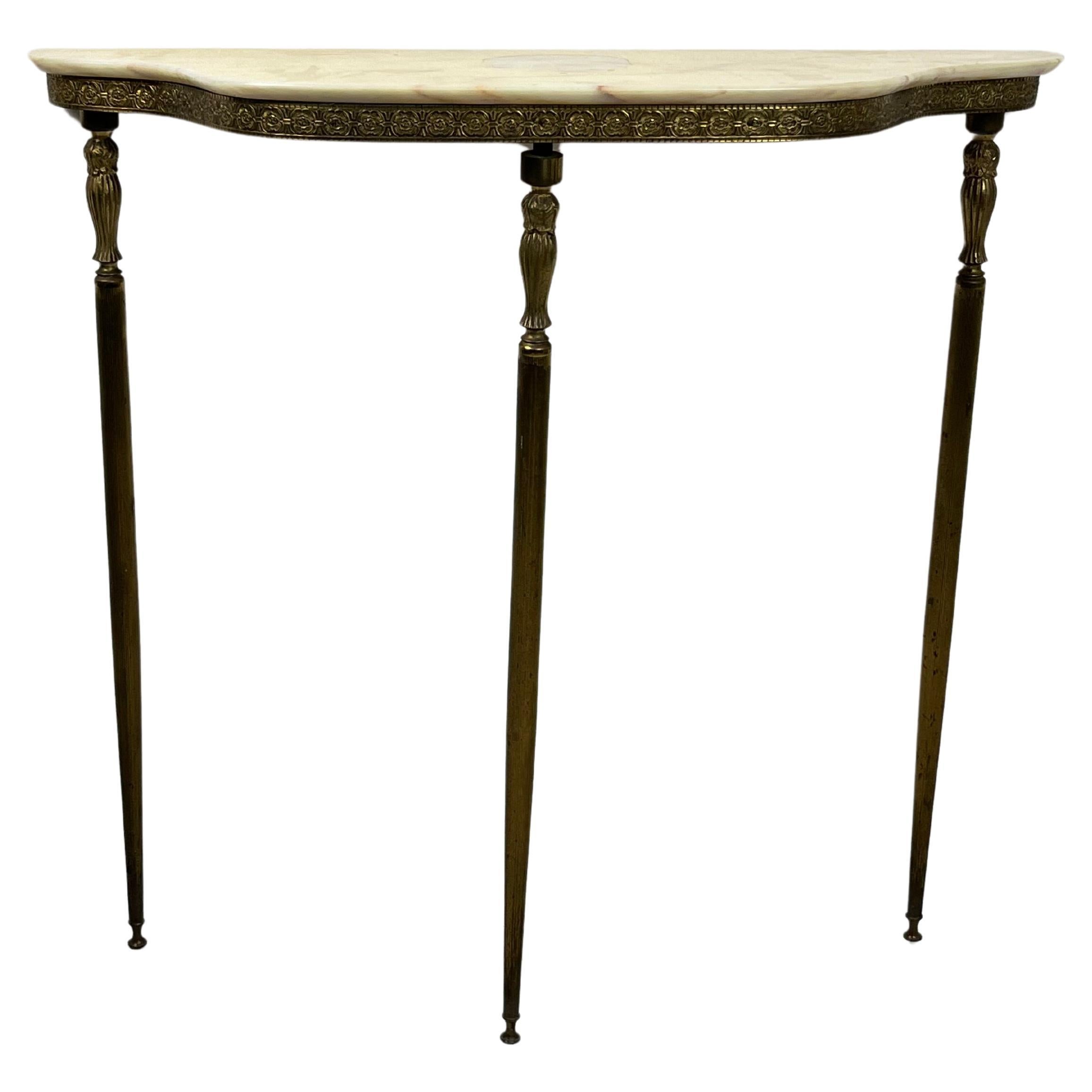 Italian Brass and Marble Console, attributed to Paolo Buffa, 1950s For ...