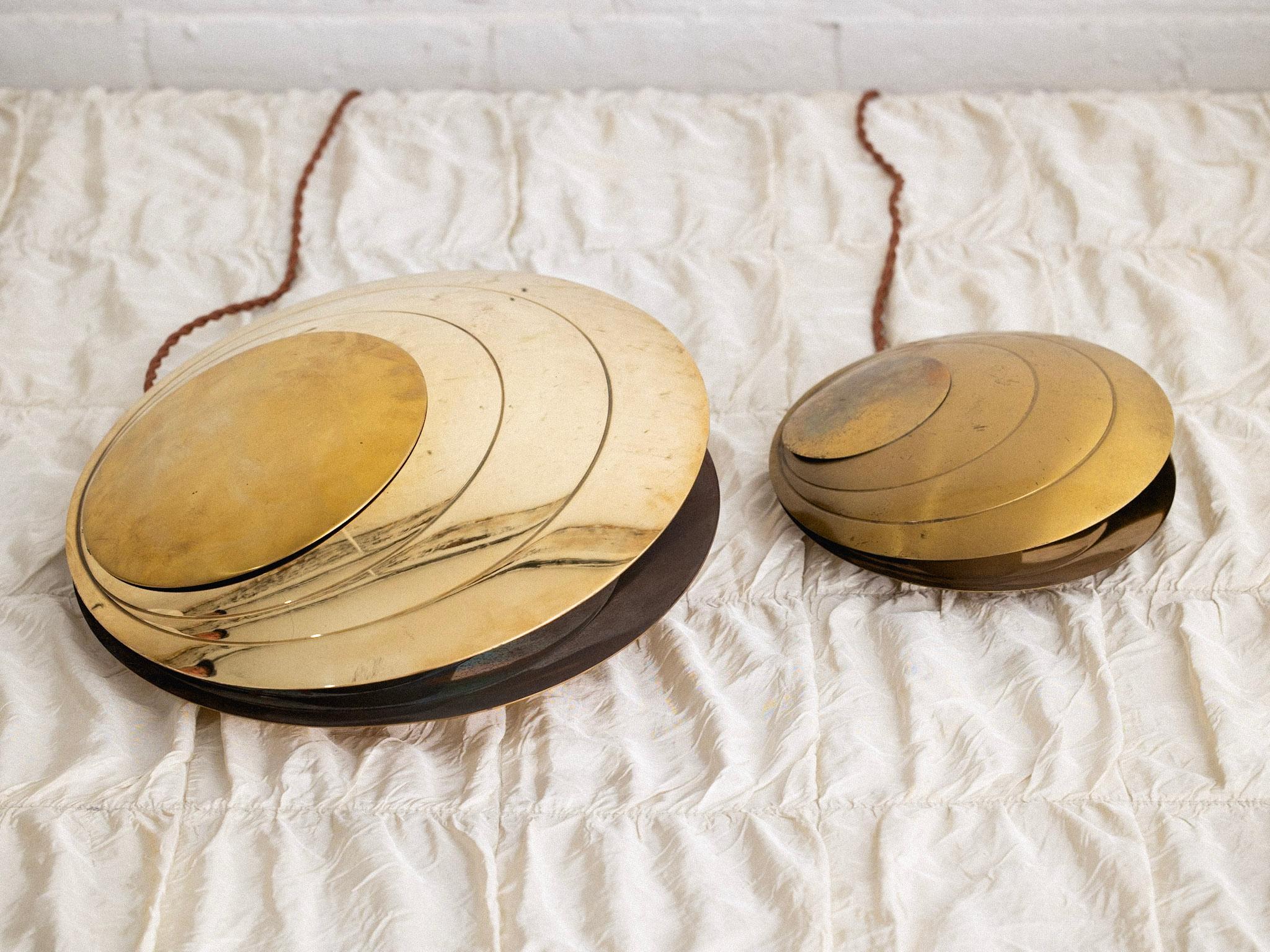 Italian Brass Clamshell Lamps by Angelo Brotto, 1960s - a Set of 2 For ...