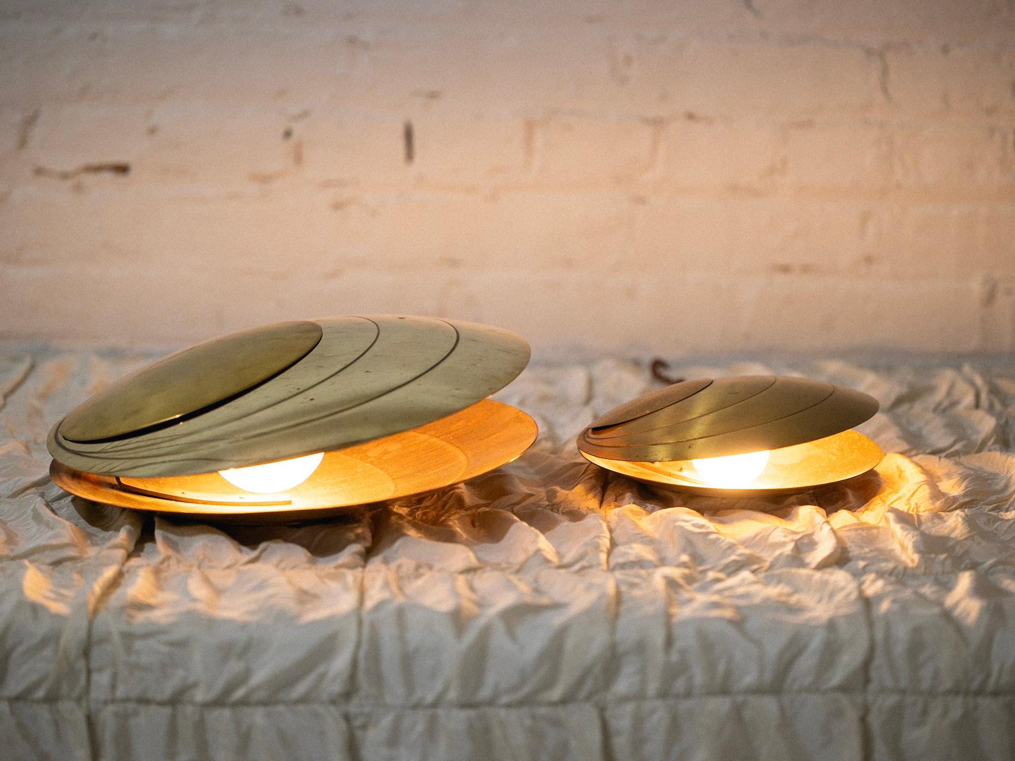Italian Brass Clamshell Lamps by Angelo Brotto, 1960s - a Set of 2 For ...