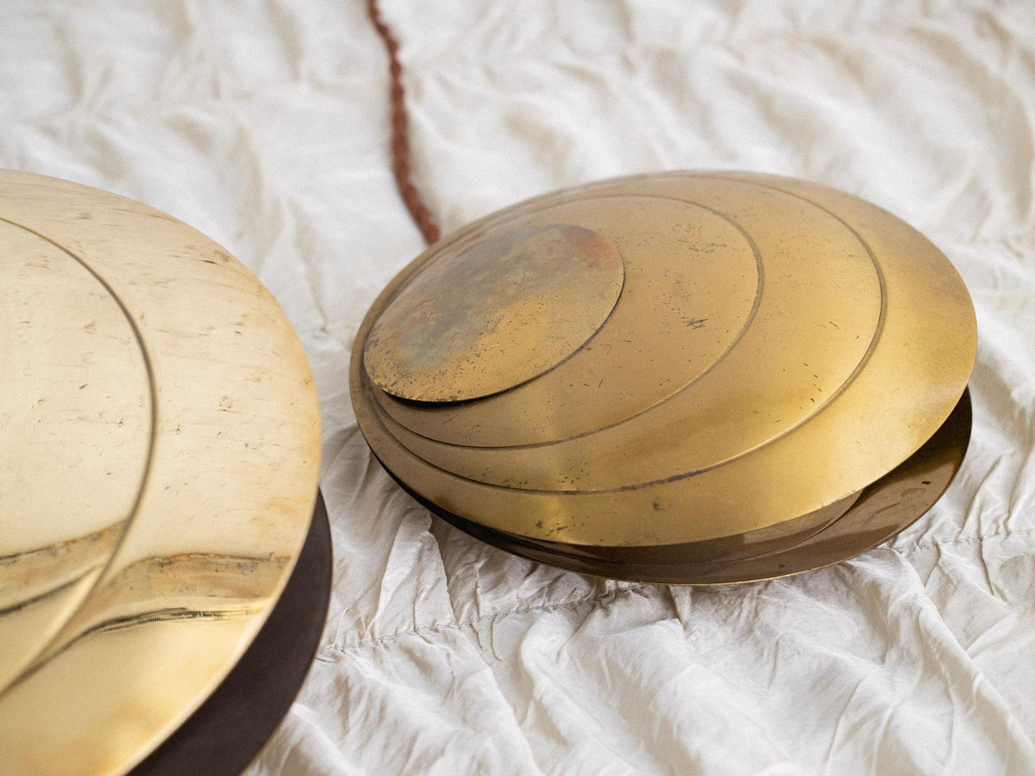 Italian Brass Clamshell Lamps by Angelo Brotto, 1960s - a Set of 2 For ...