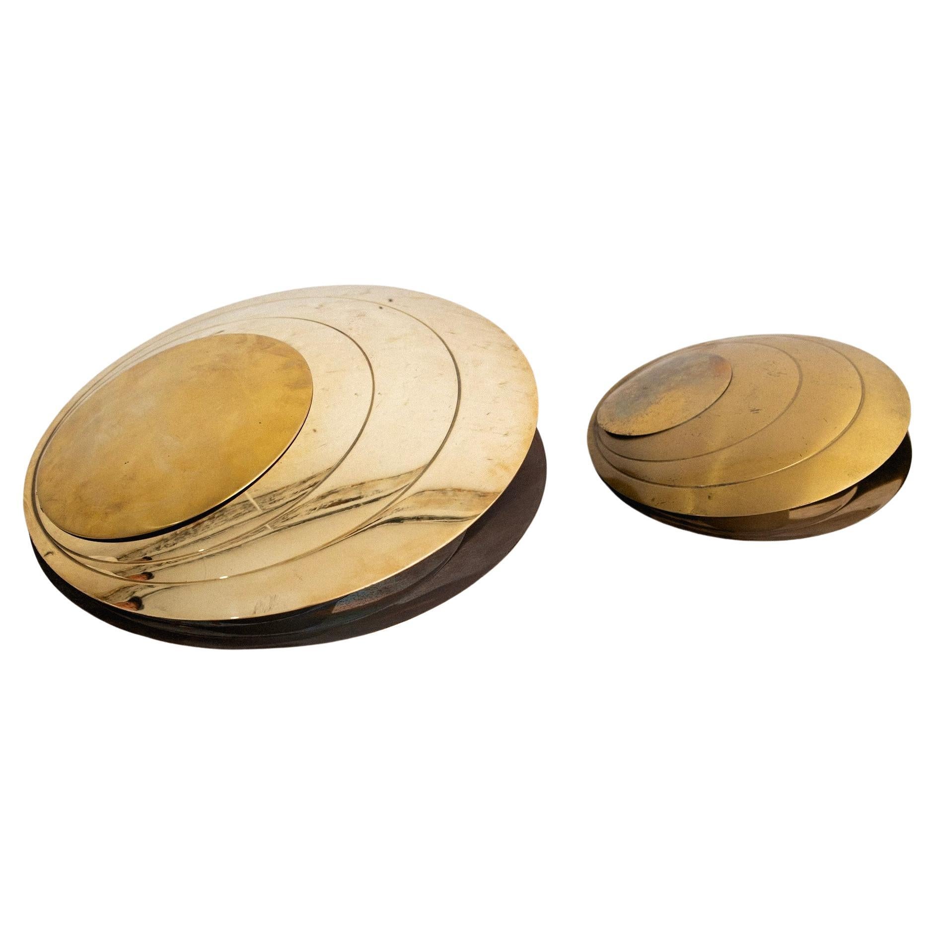 Italian Brass Clamshell Lamps by Angelo Brotto, 1960s - a Set of 2 For ...