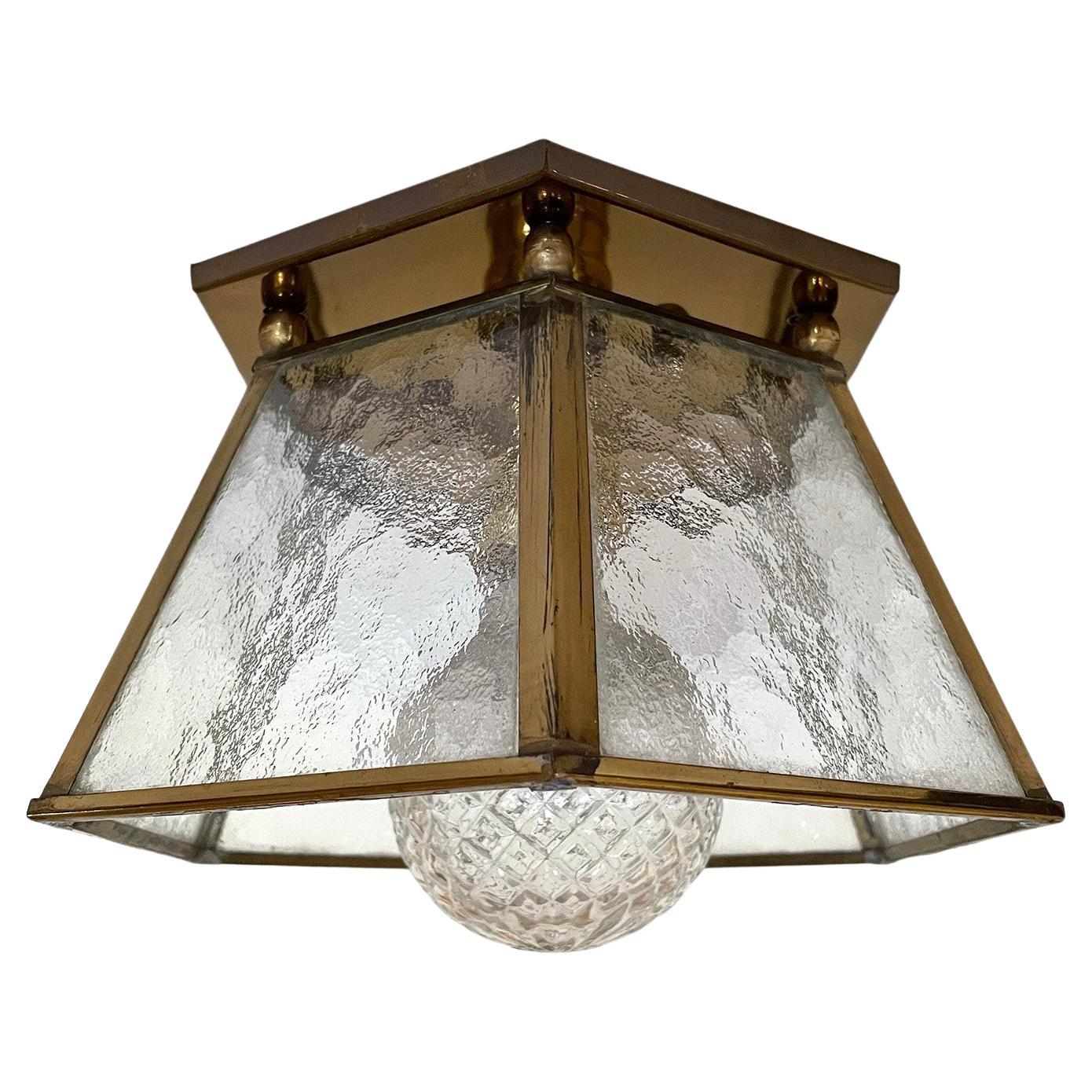 Decorative Single Bulb Brass Flush Mount For Sale at 1stDibs