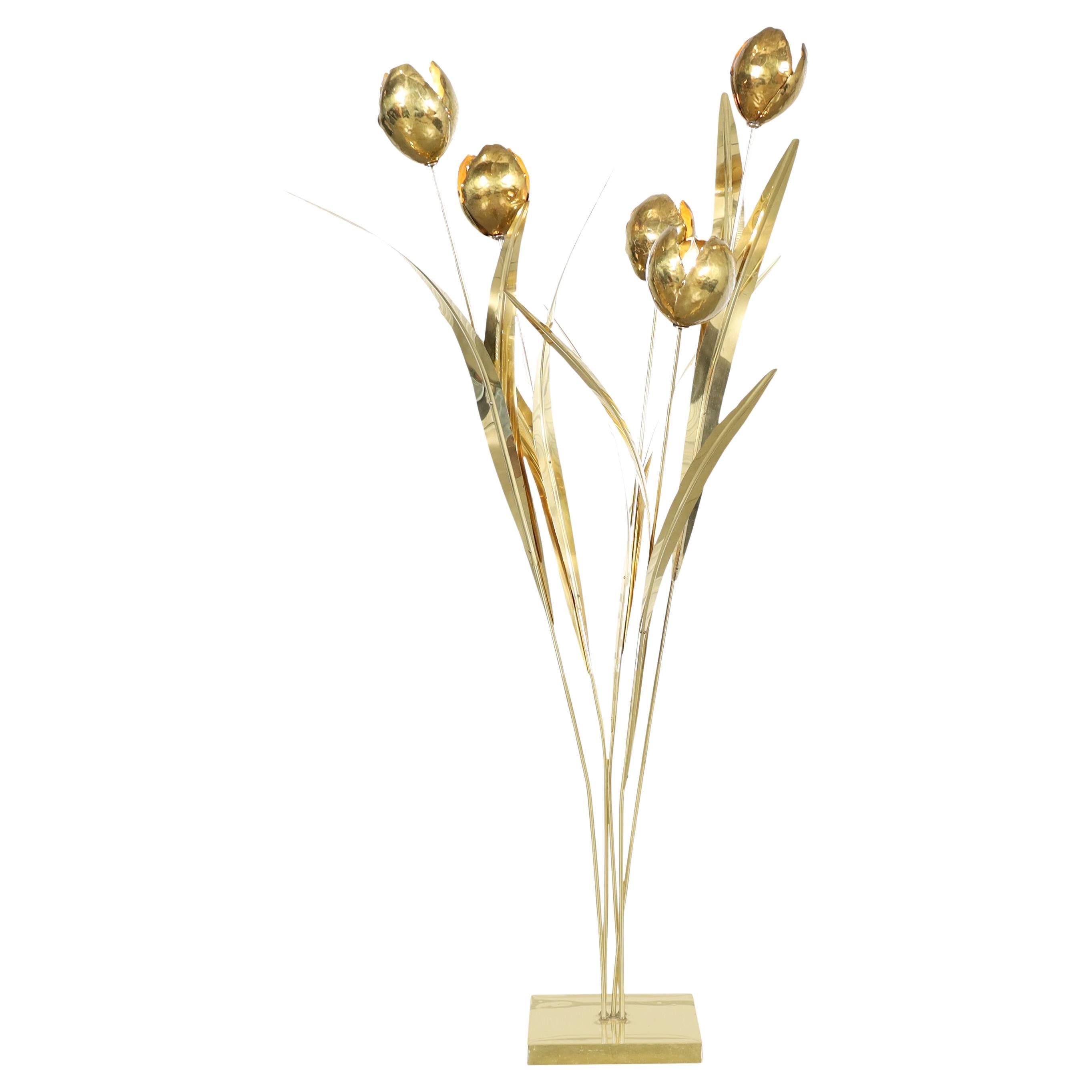Italian Brass Life-Size Floor Lamp Sculpture For Sale at 1stDibs