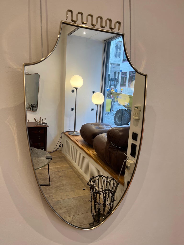 Italian Brass Mirror Attributed to Gio Ponti, 1950s For Sale at 1stDibs