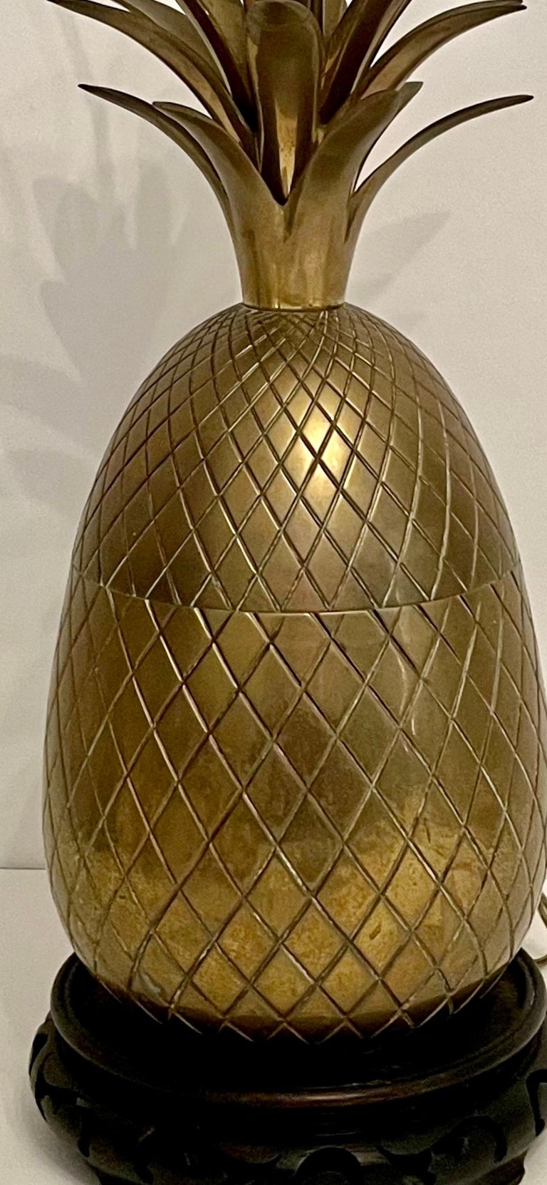 Italian Brass Pineapple Lamp For Sale at 1stDibs