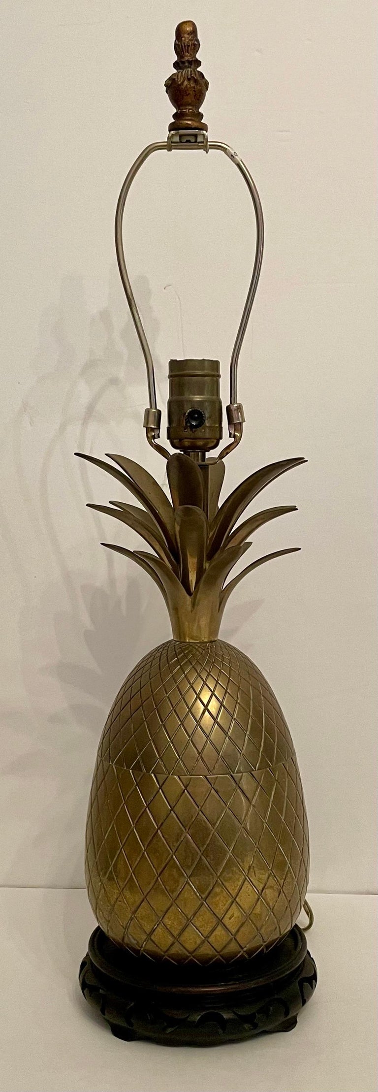 Italian Brass Pineapple Lamp For Sale at 1stDibs