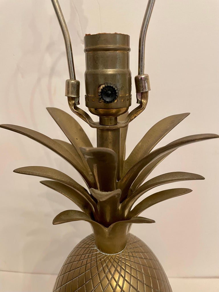 Italian Brass Pineapple Lamp For Sale at 1stDibs