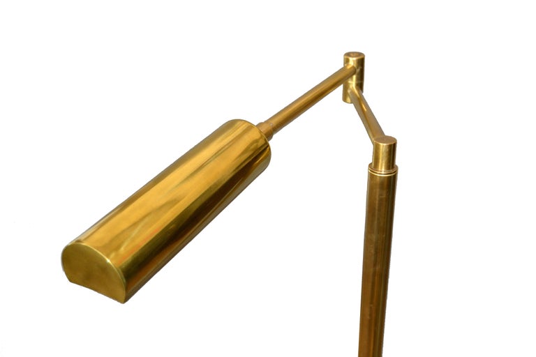 Italian Brass Swing Arm Floor or Reading Lamp at 1stDibs