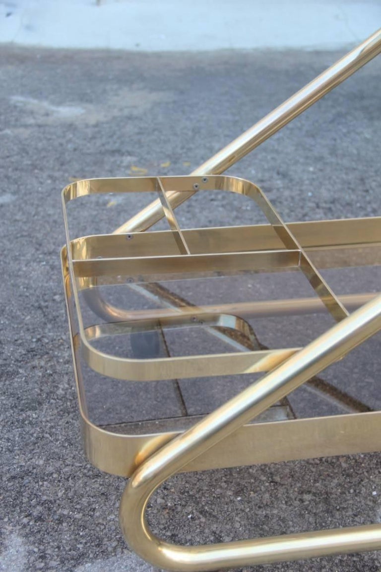 Italian Brass Trolley Design 1970s Elegant and Refined For Sale at 1stDibs