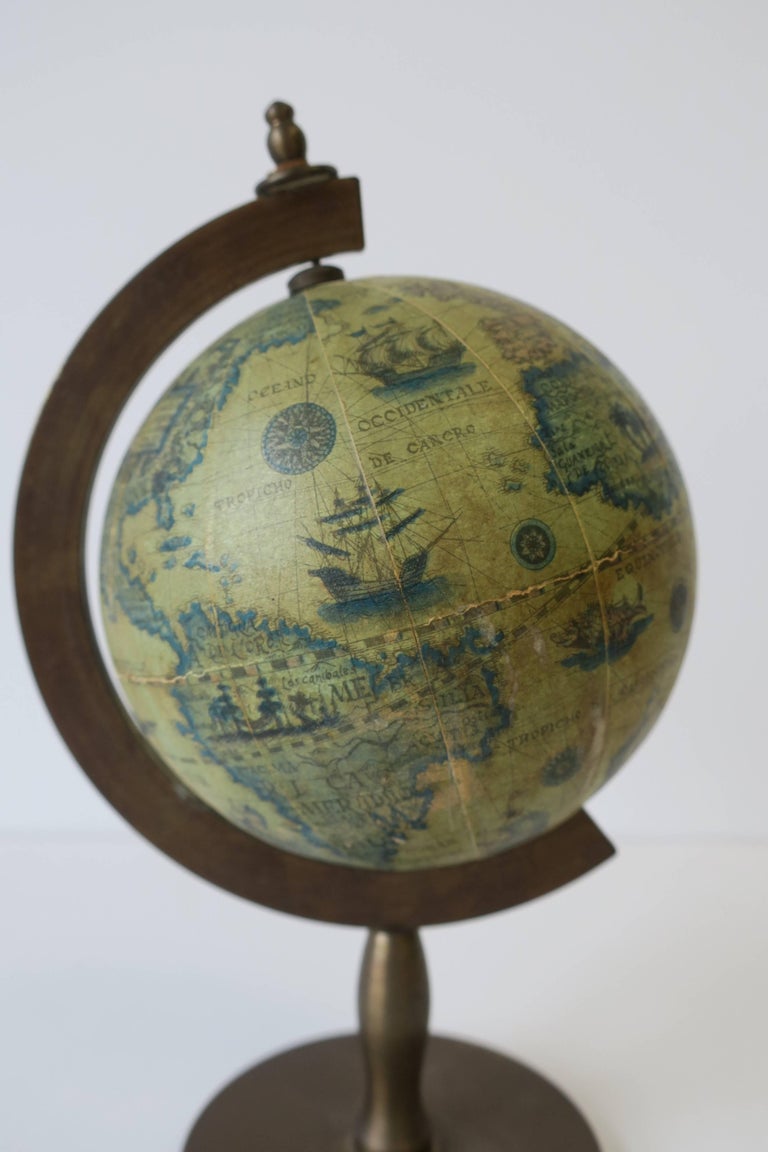 Italian Brass World Glode That Spins For Sale at 1stdibs