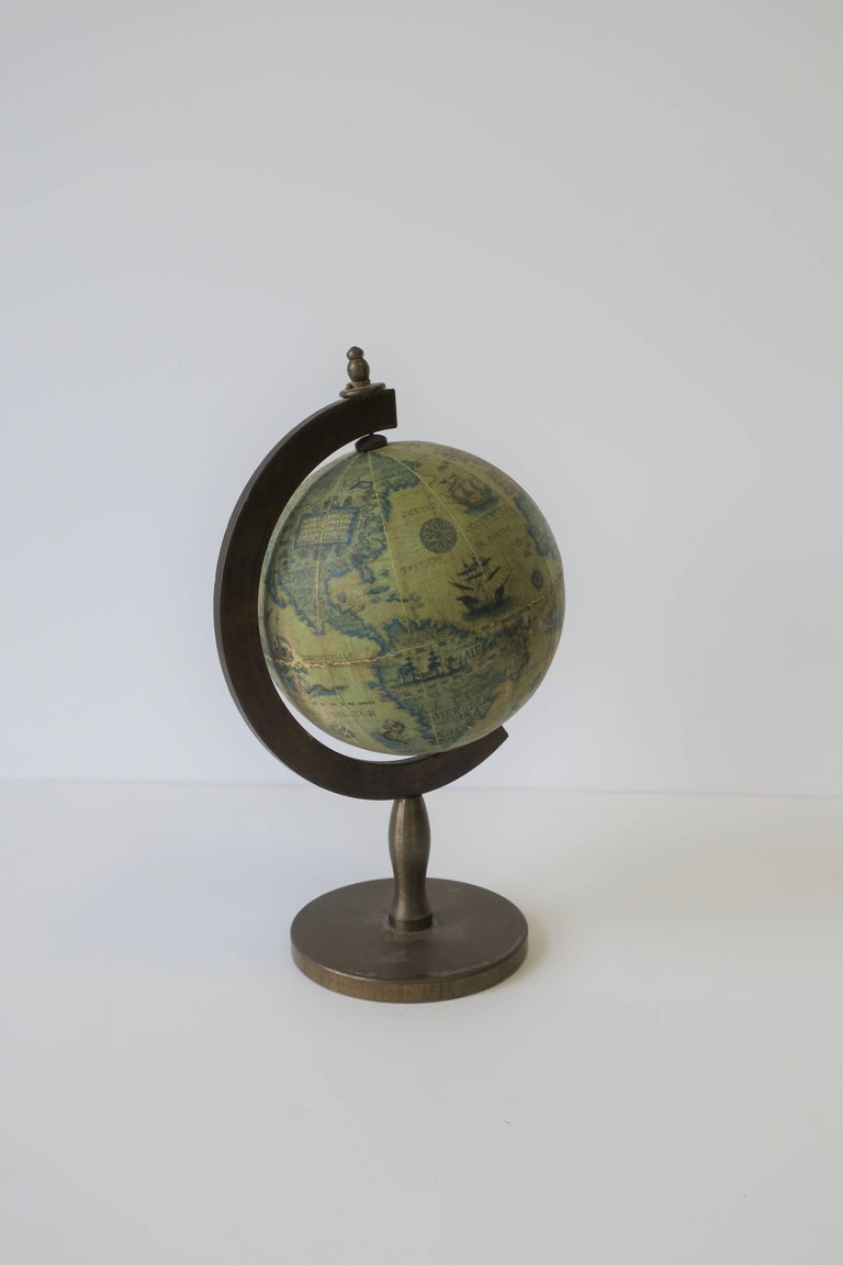Italian Brass World Glode That Spins For Sale at 1stdibs