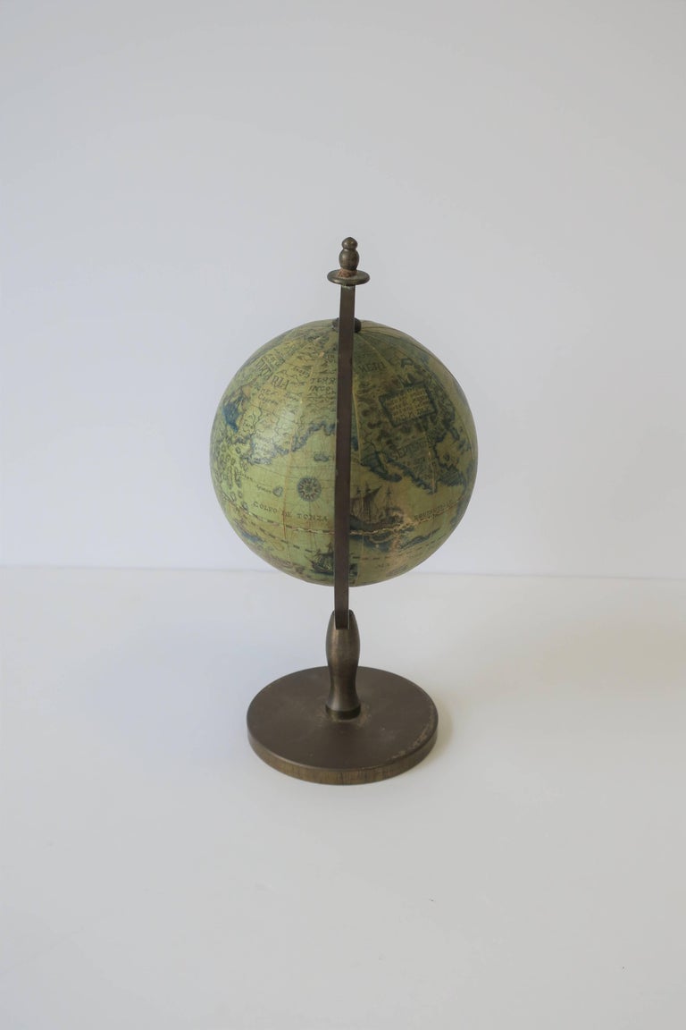 Italian Brass World Glode That Spins For Sale at 1stdibs