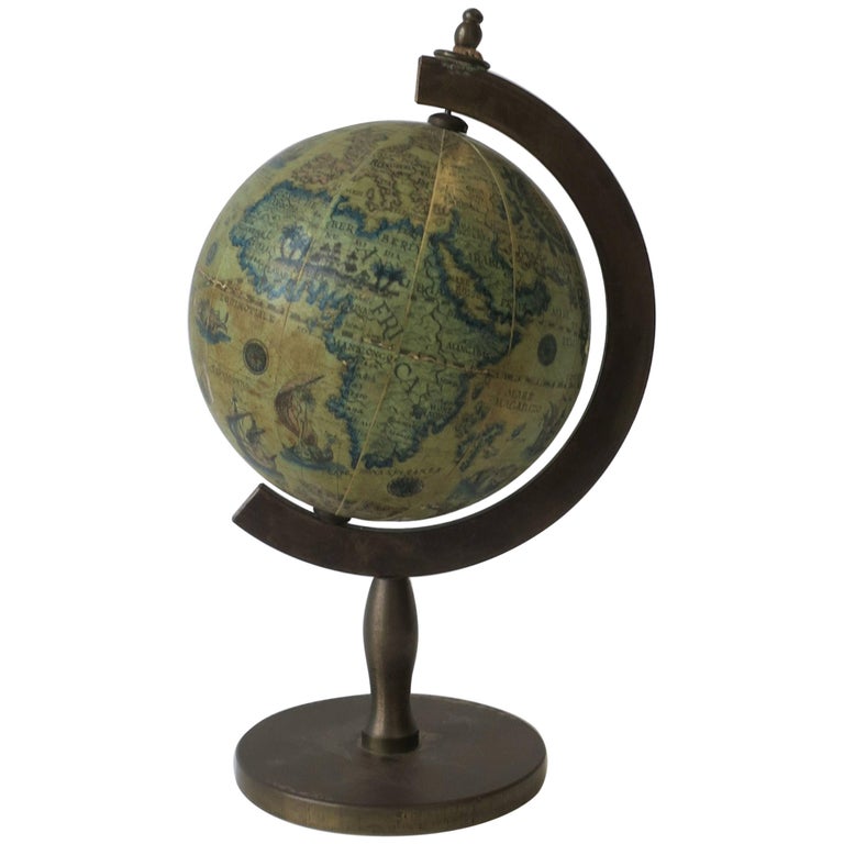 Italian Brass World Glode That Spins For Sale at 1stdibs