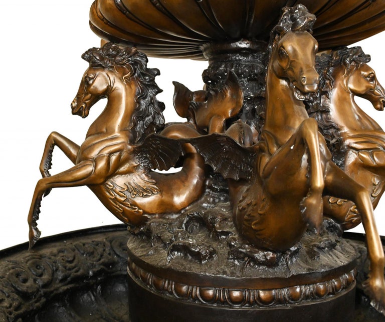 Italian Bronze Fountain, Giant Maiden Cherub Water Feature For Sale at ...