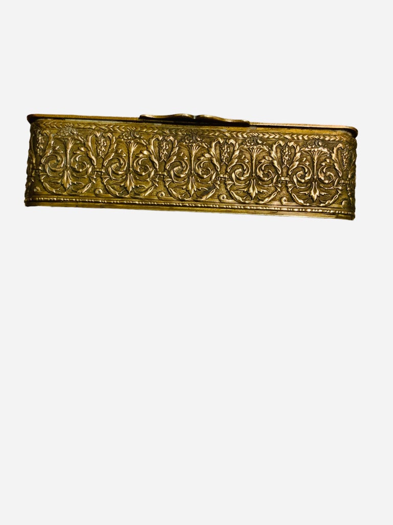 Italian Bronze Rectangular Portrait Jewelry/Vanity Box For Sale at 1stDibs