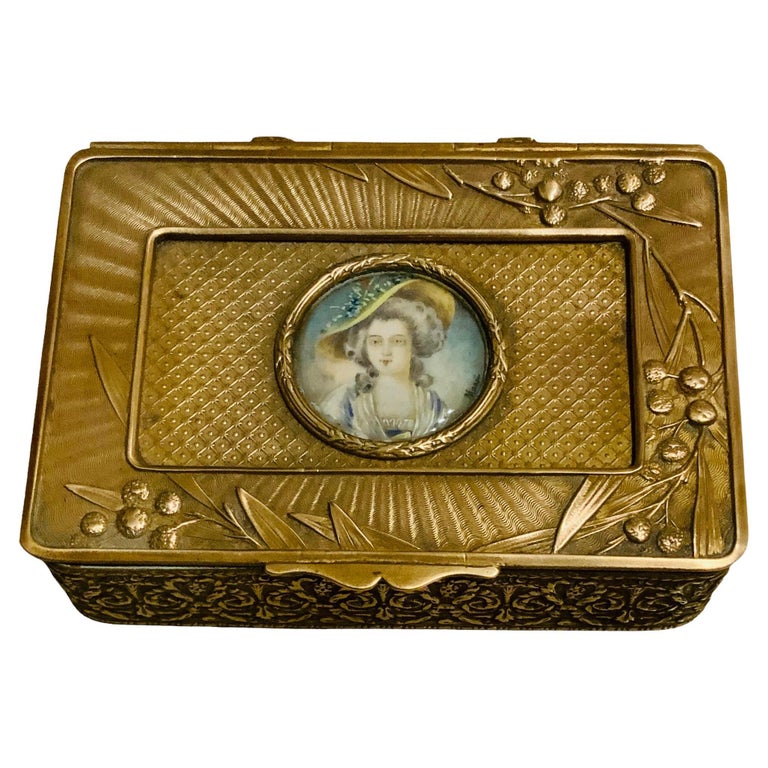 Italian Bronze Rectangular Portrait Jewelry/Vanity Box For Sale at 1stDibs