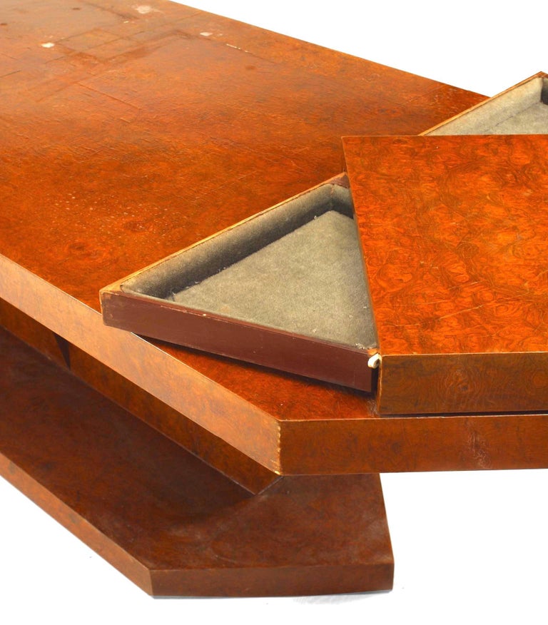 Italian Burl Birch Conference Table For Sale at 1stDibs