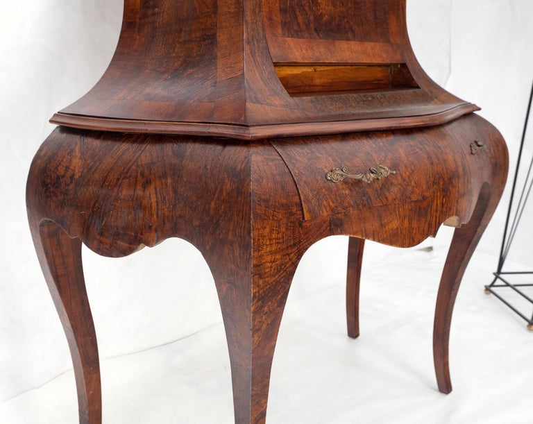 Italian Burl Olive Wood Bombe Style Drop Front Secretary W/ Hutch ...