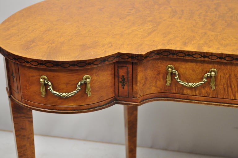 Italian Burlwood Demilune Adams Style Writing Desk Vanity by Giemme at ...