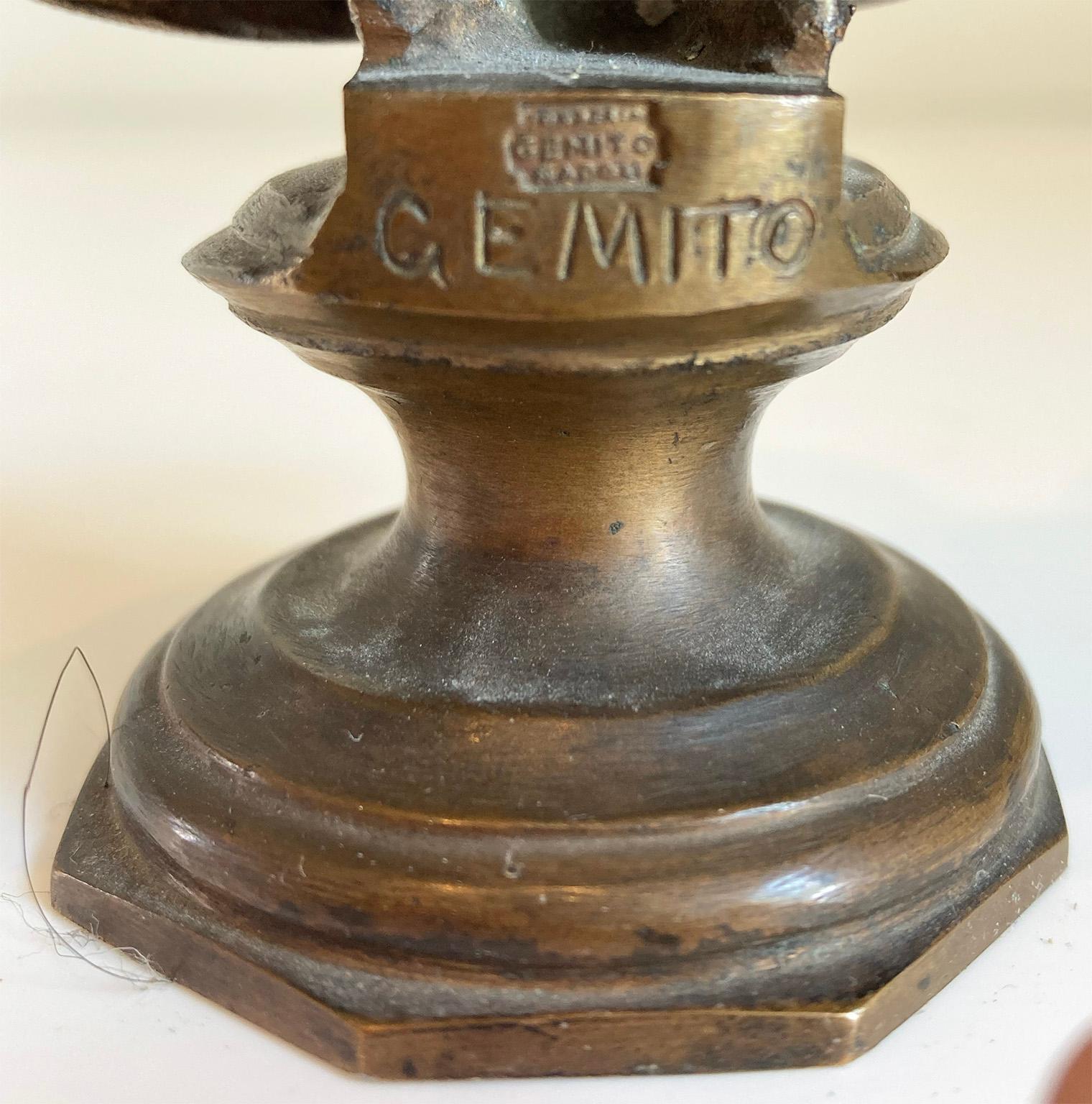 Italian “Busto di Donna” bronze Sculpture by Vincenzo Gemito, Napoli ...