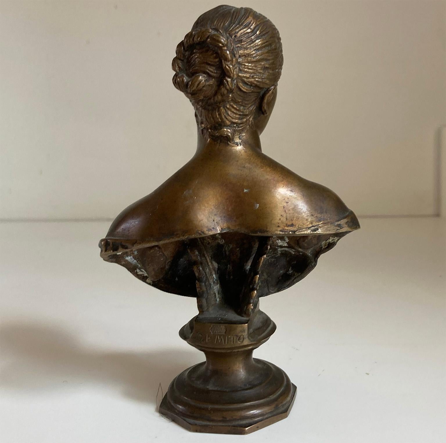 Italian “Busto di Donna” bronze Sculpture by Vincenzo Gemito, Napoli ...