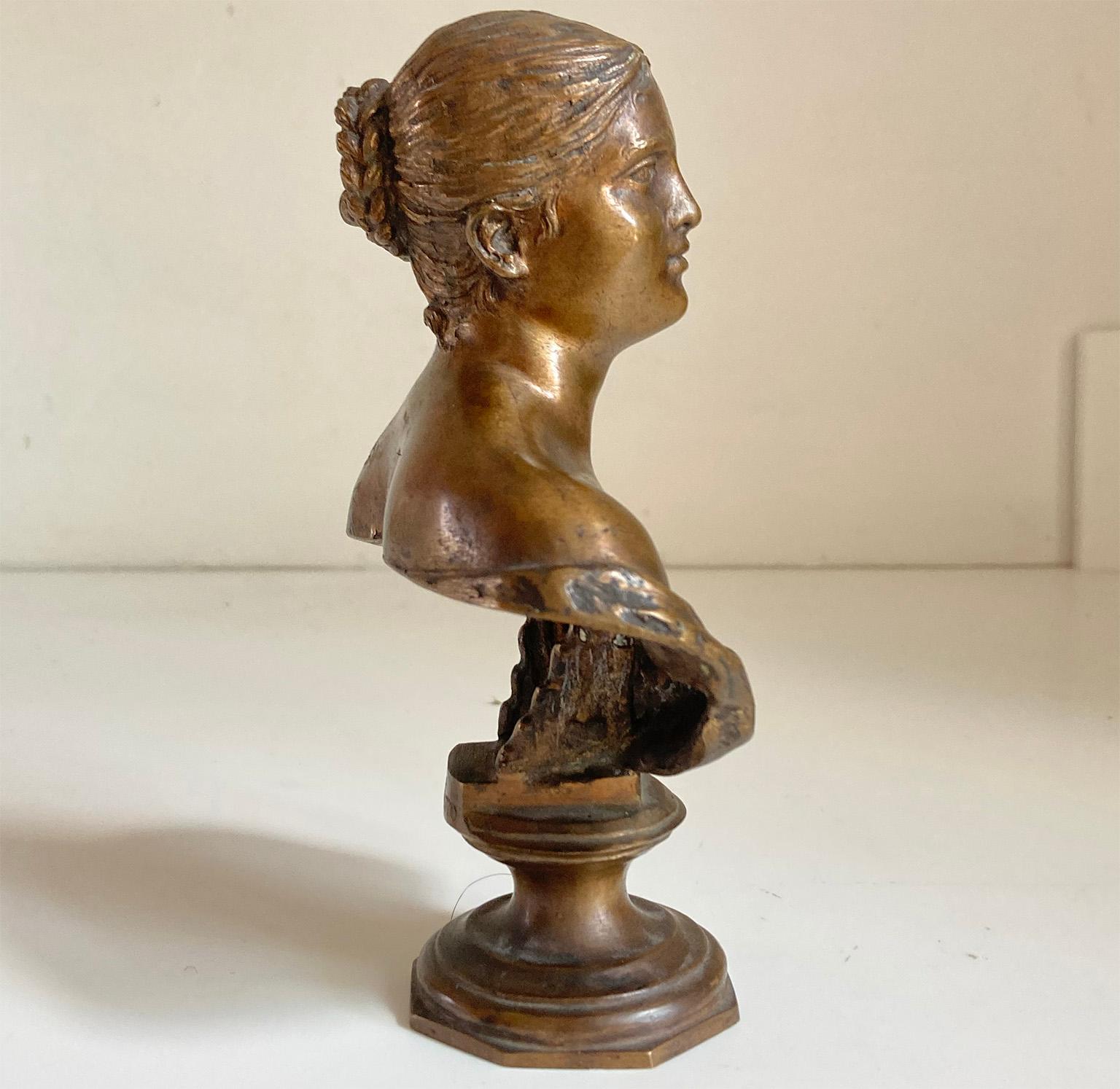 Italian “Busto di Donna” bronze Sculpture by Vincenzo Gemito, Napoli ...