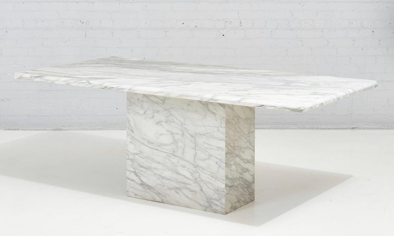 Italian Calacatta Marble Dining Table, Stone International, 1970 at 1stDibs