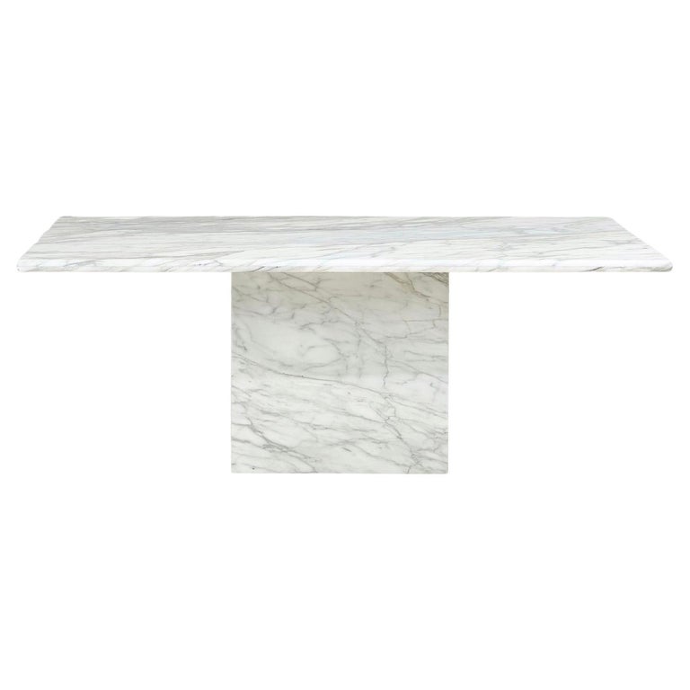 Italian Calacatta Marble Dining Table, Stone International, 1970 at 1stDibs