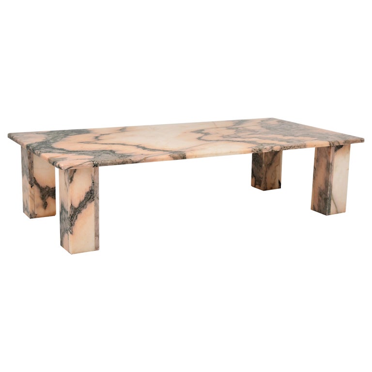 Italian Calacatta marble Coffee Table, 1970s at 1stDibs