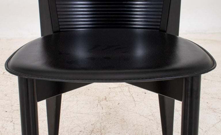 Italian Calligaris Black Lacquered Chair, 4 For Sale at 1stDibs