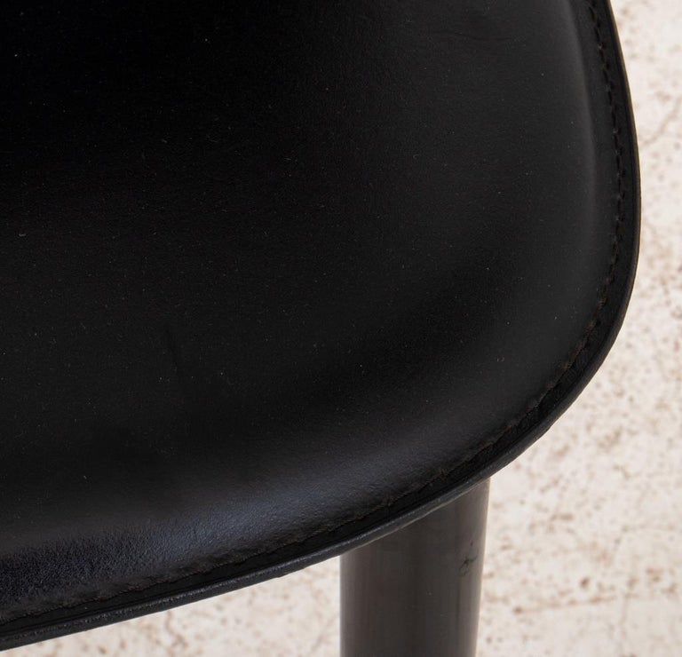 Italian Calligaris Black Lacquered Chair, 4 For Sale at 1stDibs