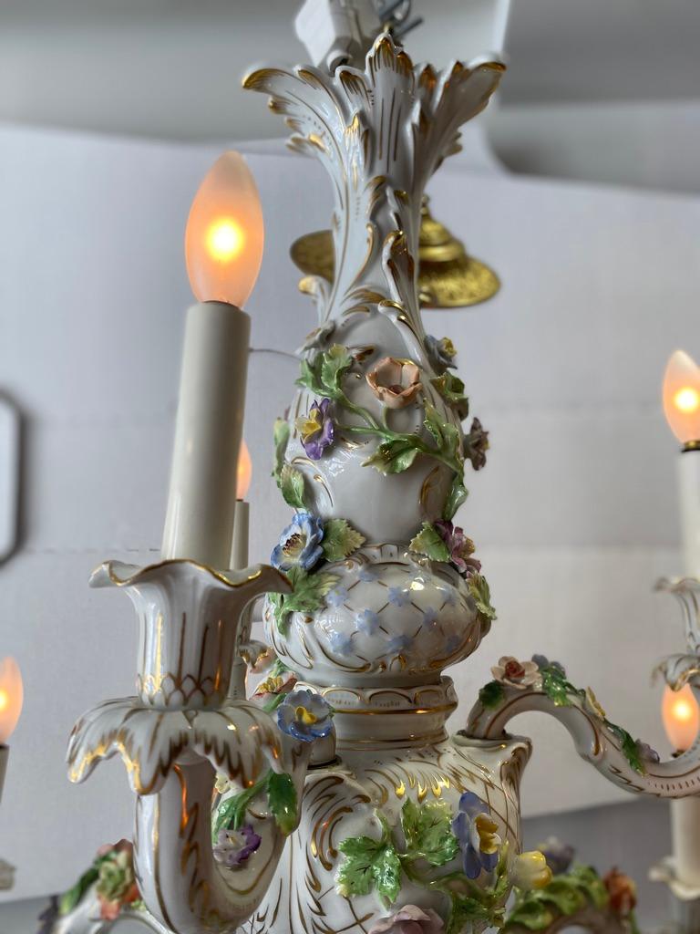 Italian CapoDiMonte Chandelier Rococo Porcelain, Late 19th Century For ...