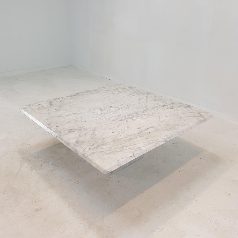 Italian Carrara Marble Coffee Table, 1990's For Sale at 1stDibs