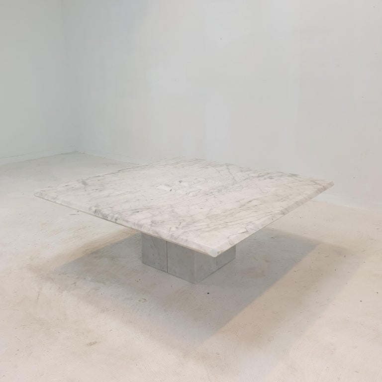 Italian Carrara Marble Coffee Table, 1990's For Sale at 1stDibs