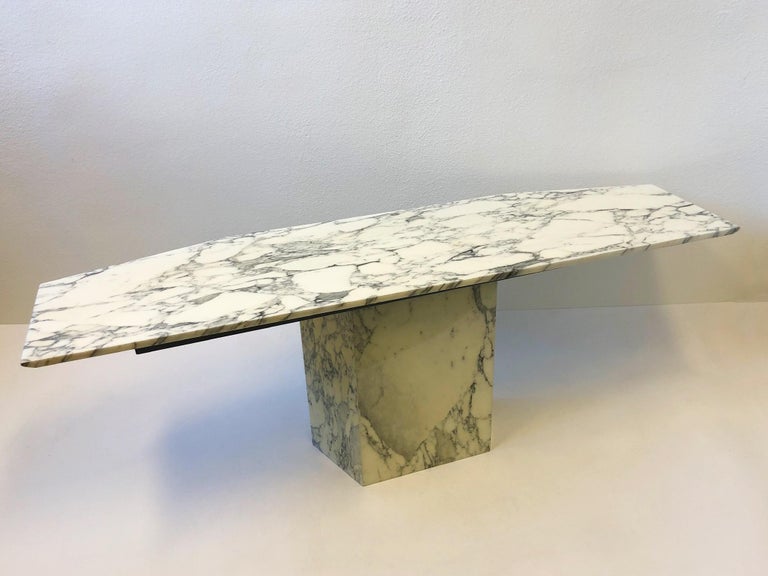 Italian Carrara Marble Console Table For Sale at 1stDibs