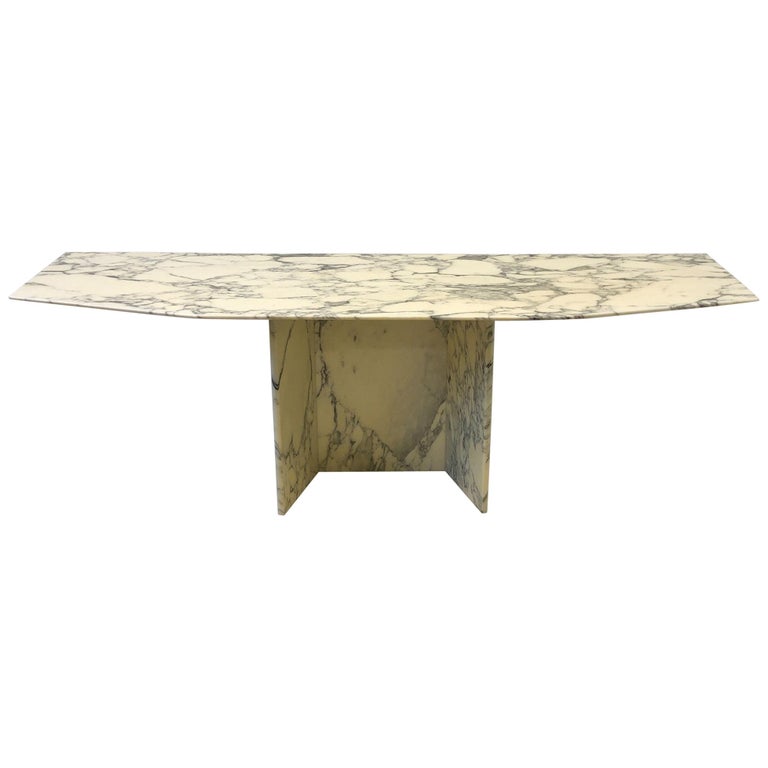 Italian Carrara Marble Console Table For Sale at 1stDibs