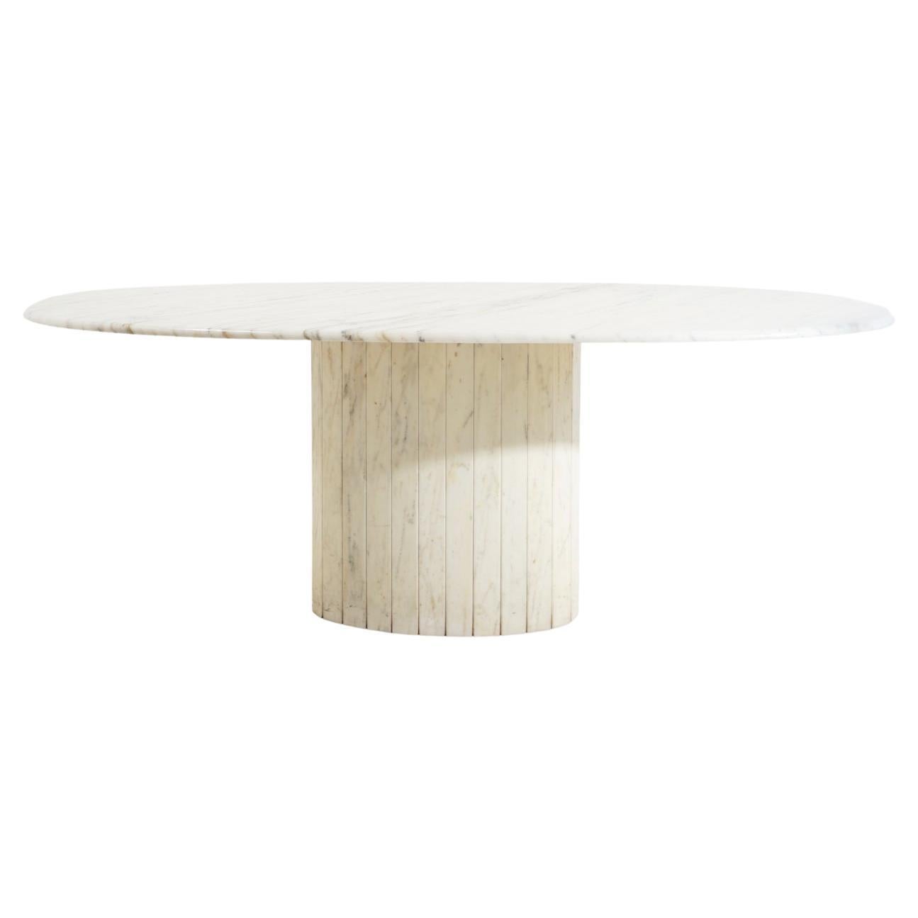 Carrara Marble Dining Table and Base at 1stDibs