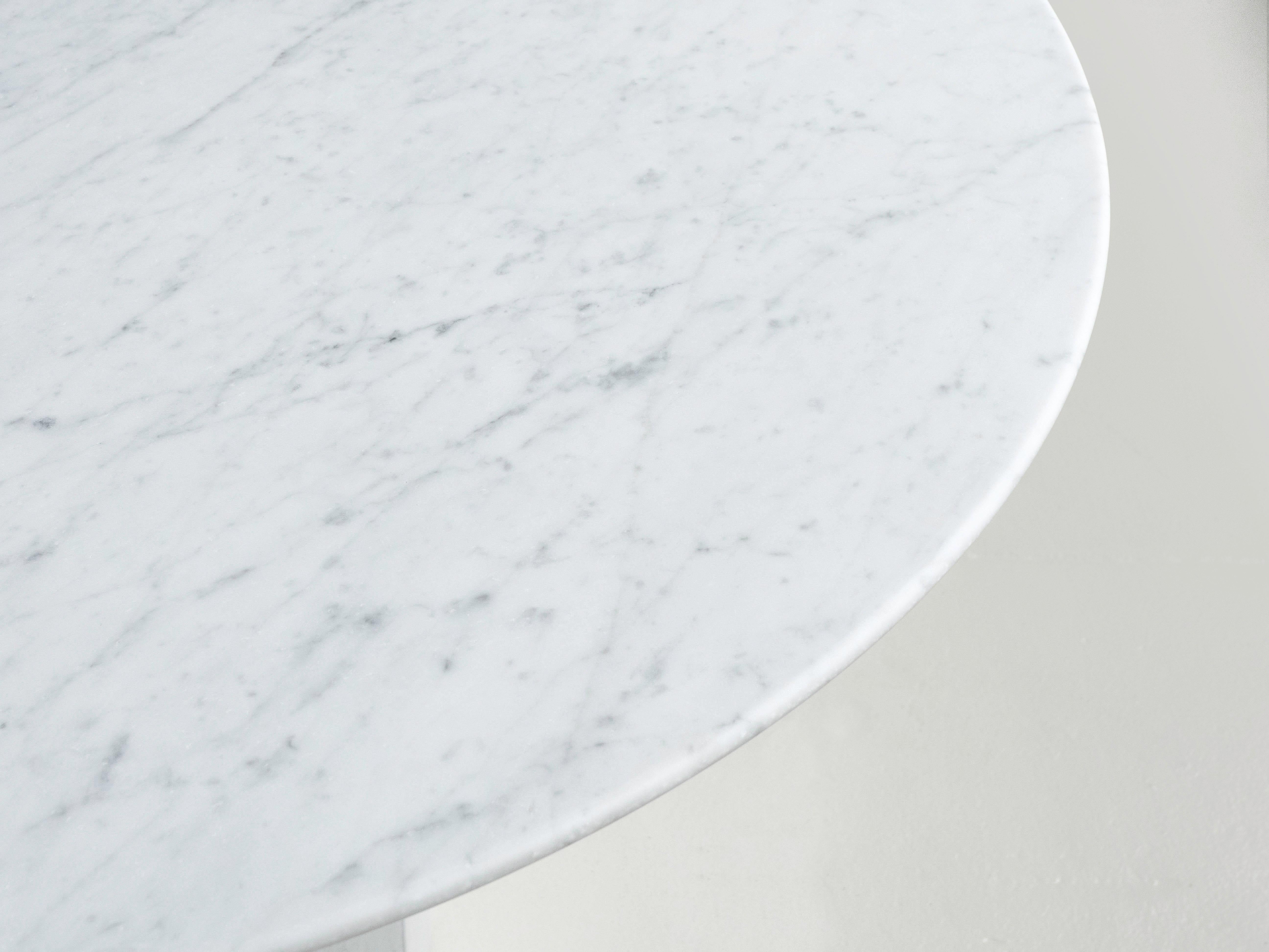 Italian Carrara Marble Postmodern Round Dining Table, Circa 1970's For ...