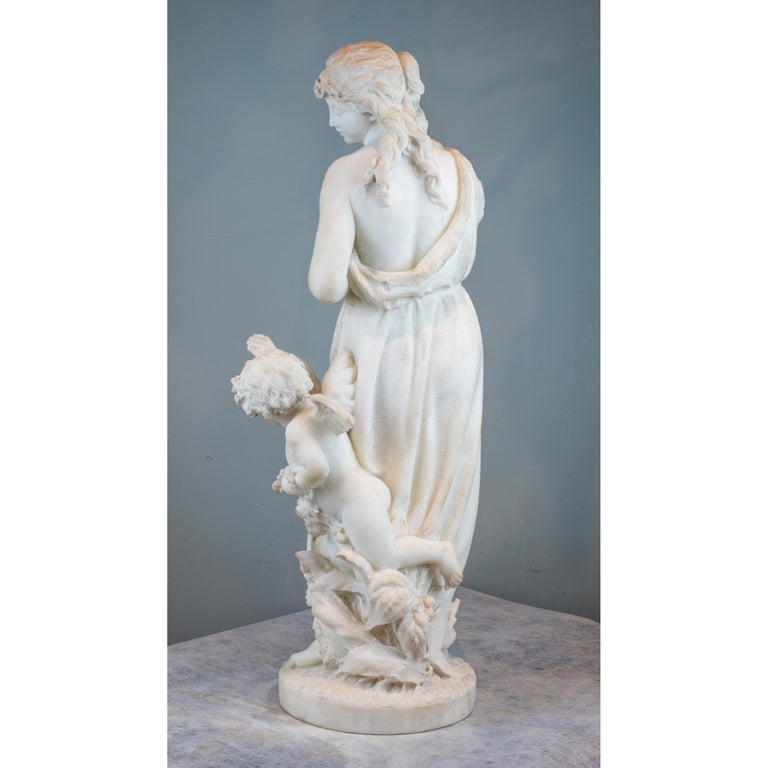 Italian Marble Statue Sculpture by Romanelli For Sale at 1stDibs