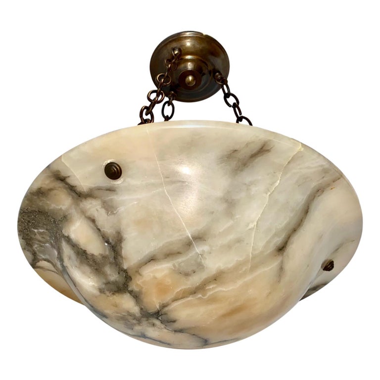 Italian Carved Alabaster Light Fixture For Sale at 1stDibs