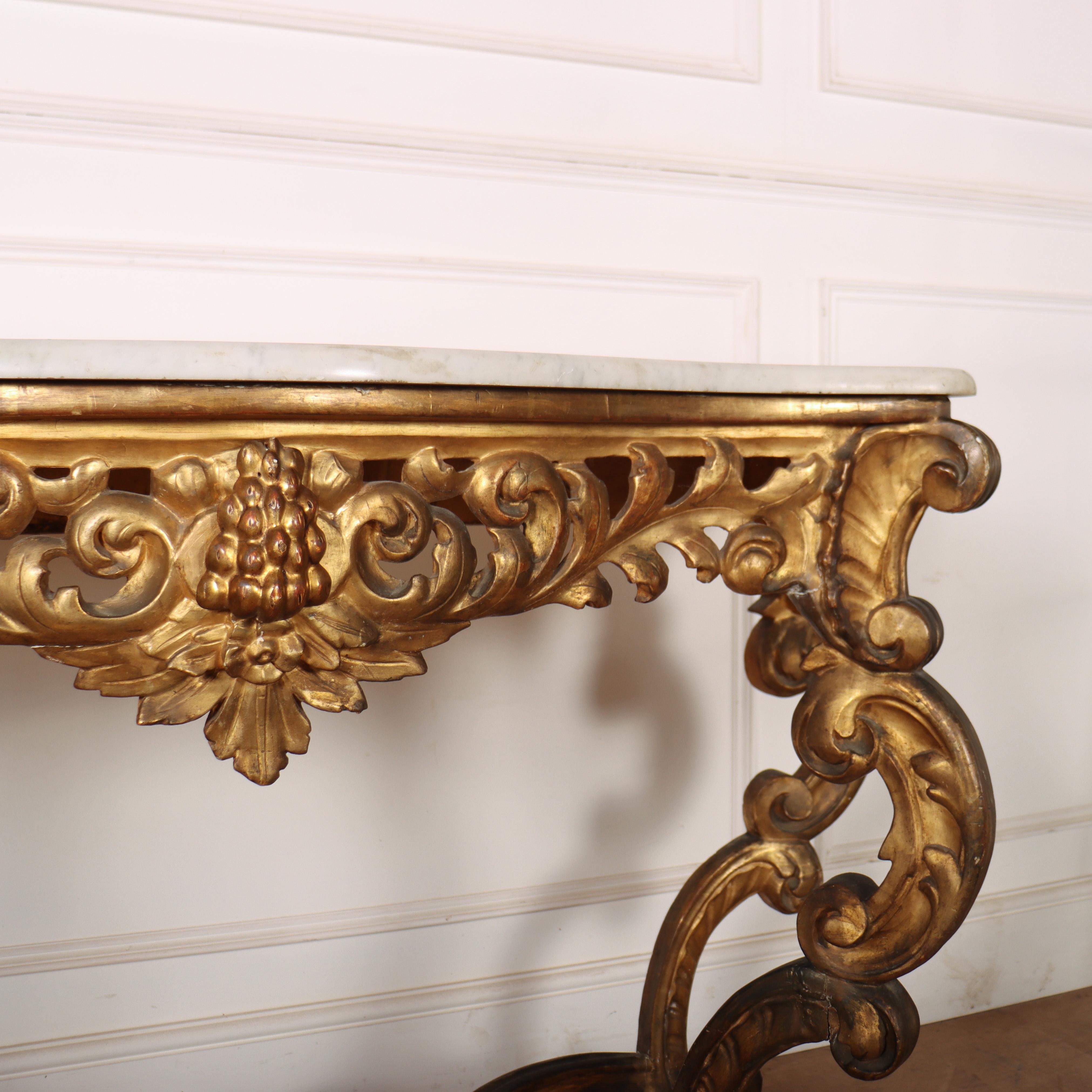 Italian Carved and Gilt Console Table For Sale at 1stDibs
