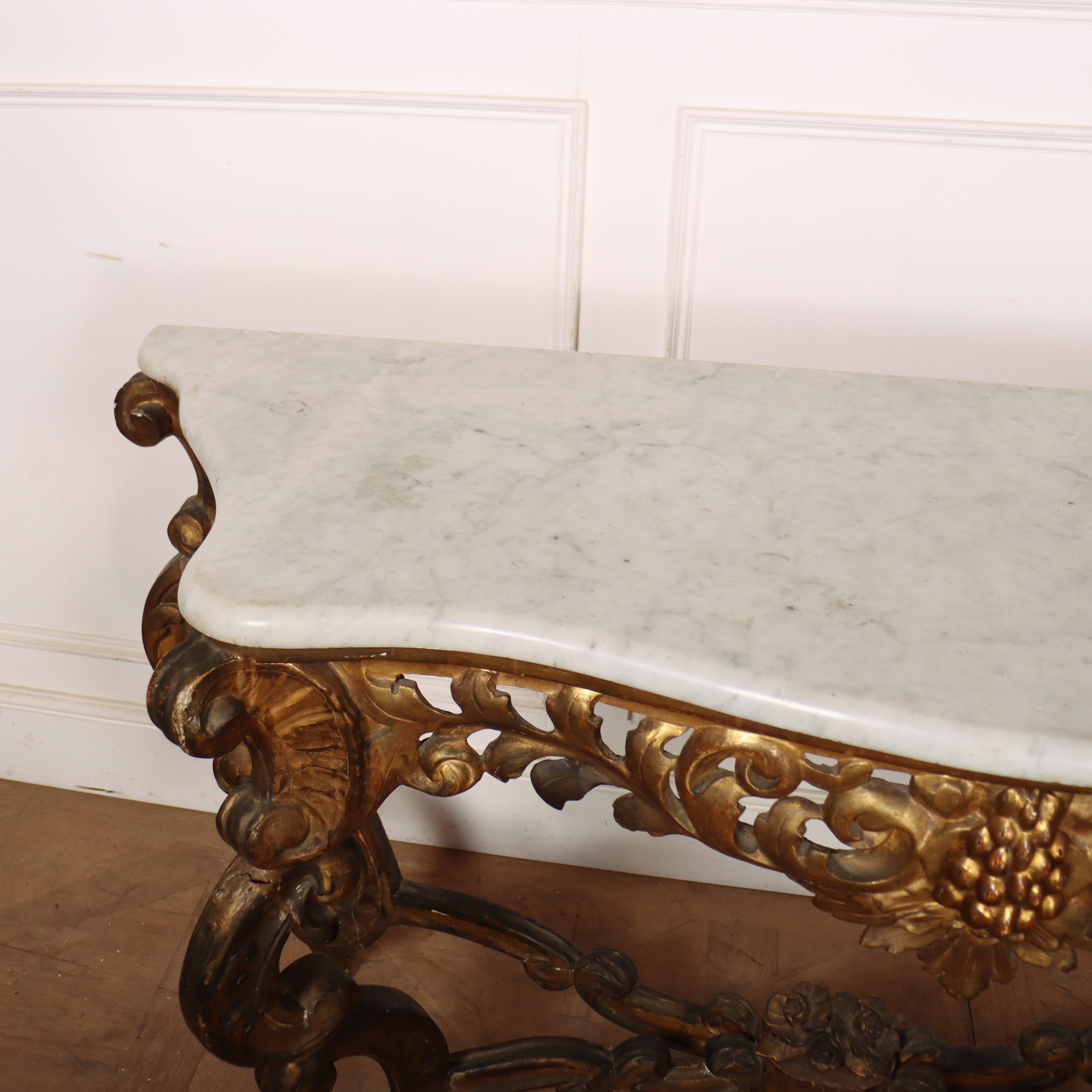 Italian Carved and Gilt Console Table For Sale at 1stDibs