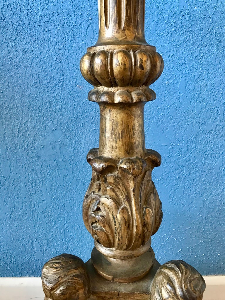 Italian Carved Baroque Floor Lamp at 1stDibs