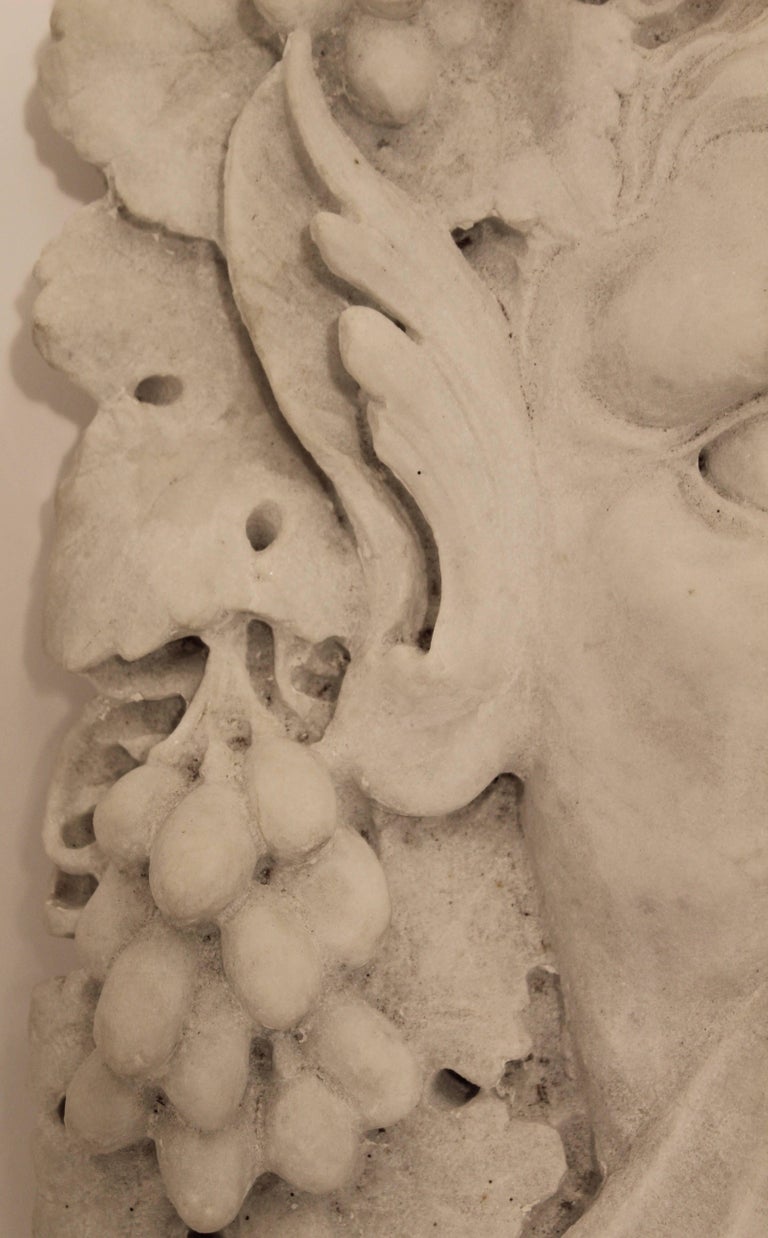 Italian Carved Carrara Marble Relief of Bacchus, 19th Century For Sale ...