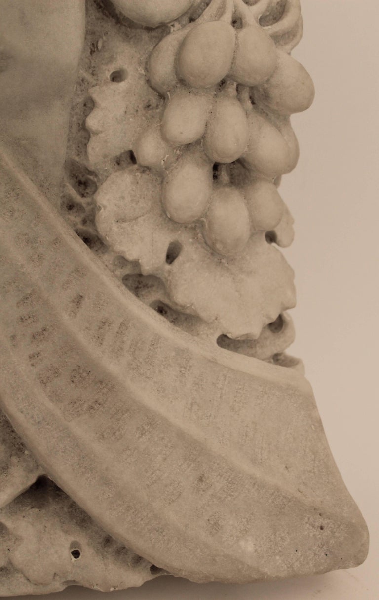 Italian Carved Carrara Marble Relief of Bacchus, 19th Century For Sale ...