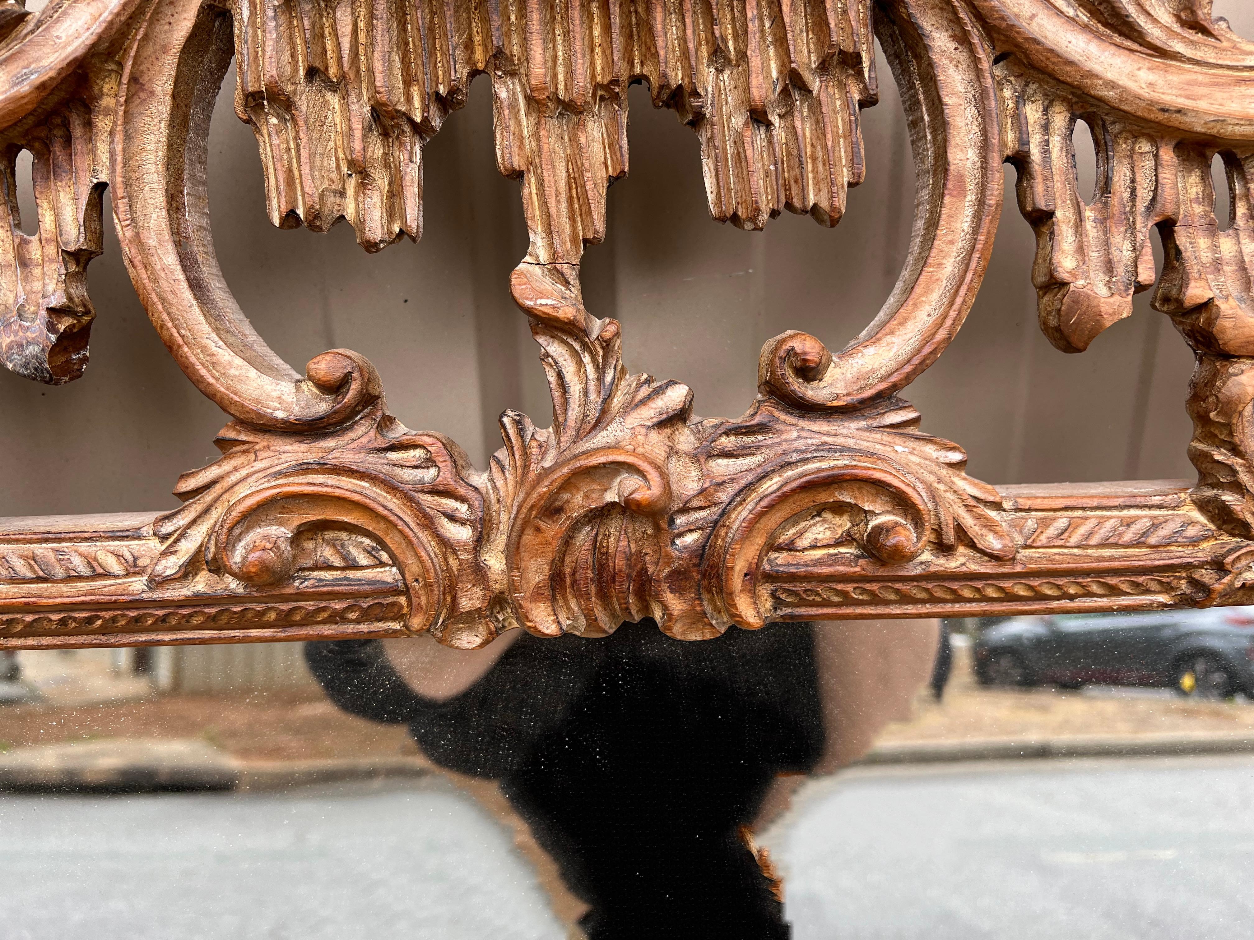Italian Carved Cerused Pine Chinese Chippendale Style Mirror by Labarge ...
